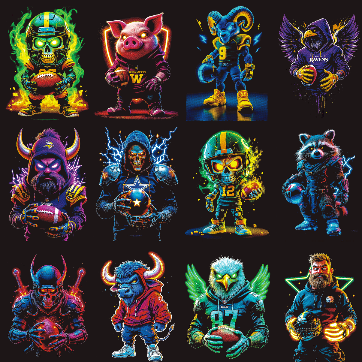 NFL halftone pack – Mahe Print